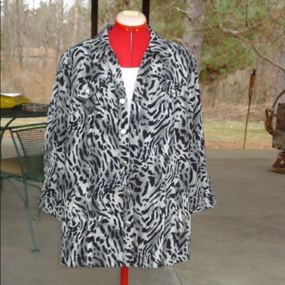 JM Collection | Jackets & Coats | Jm Collection Zebra Print Jacket ...